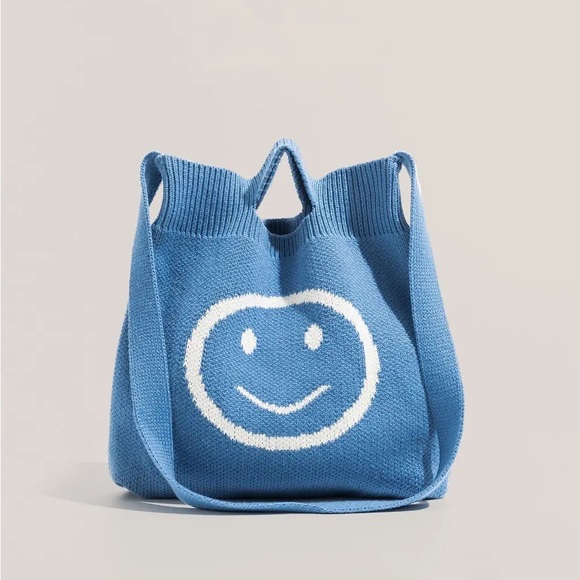 Bags | Smiley Face Bag Cotton Crochet Shoulder Crossbody Bag Cute ...